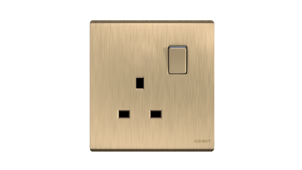 13A Switched Socket – Gold » Connect Electricals
